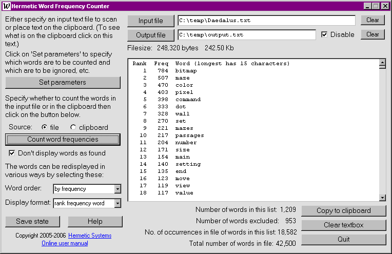 word frequency analysis softwares - Free download - FreeWares