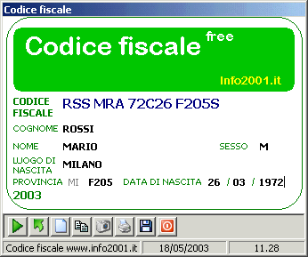 codice fiscale generator softwares - Free download - FreeWares