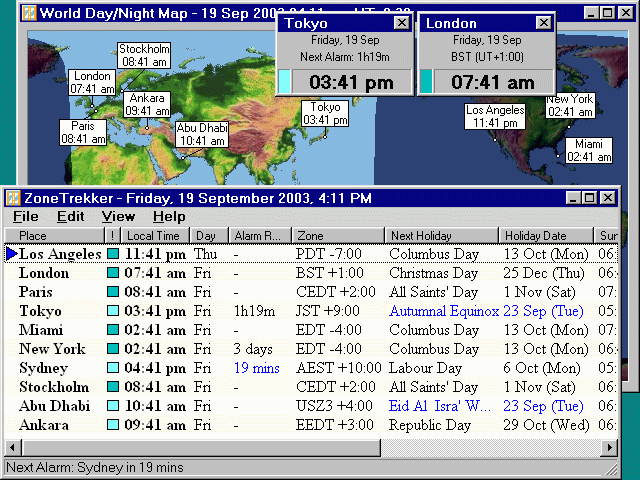 world time zones chart softwares - Free download - FreeWares