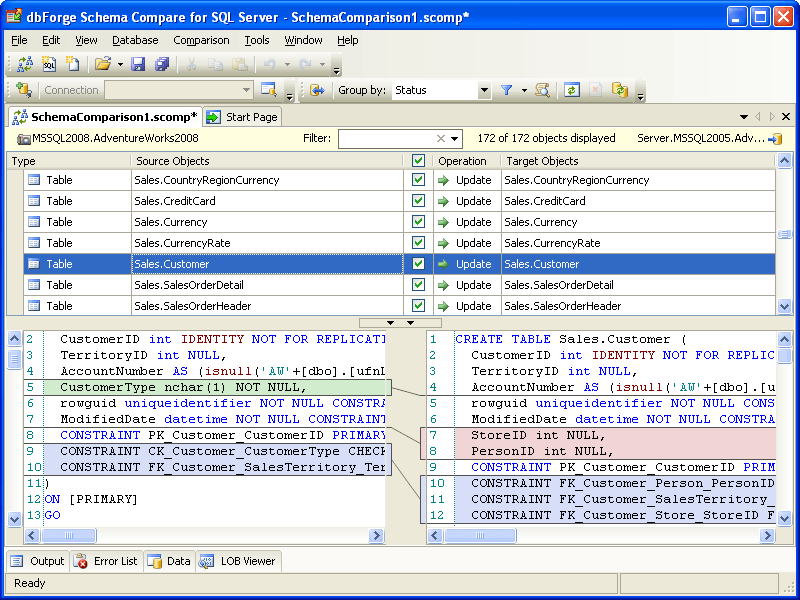 schema compare mysql quest softwares - Free download - FreeWares