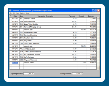 Checkbook for Flash Drives Business Business Finance - Free Software ...