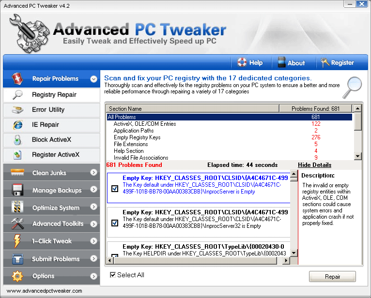 advanced pc tweaker softwares - Free download - FreeWares