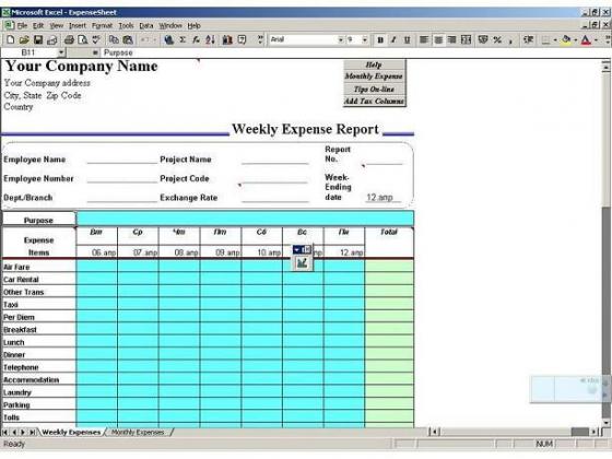 Expense Sheet Business Business Finance Free Software Download