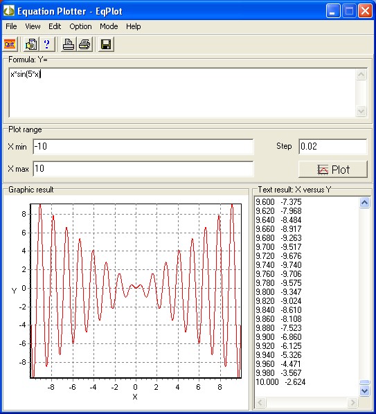 equation plotter eqplot softwares - Free download - FreeWares