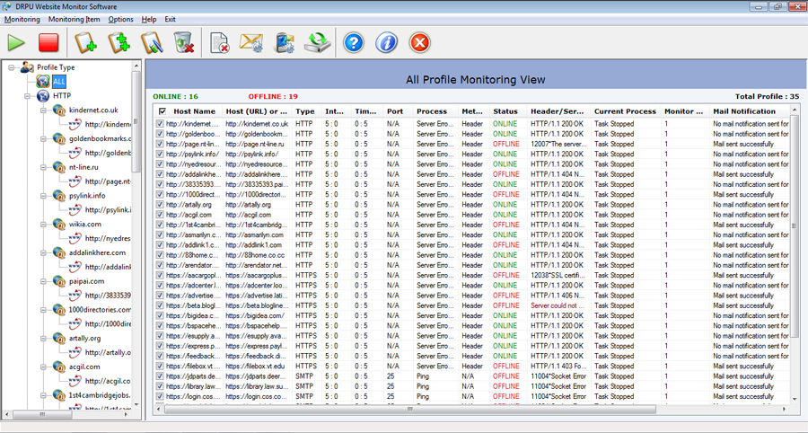 uptime monitoring service softwares - Free download - FreeWares